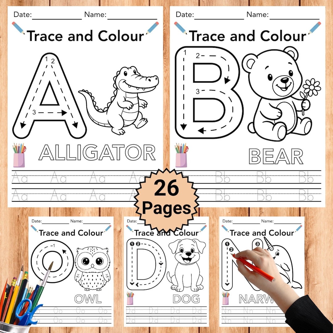 Alphabet Trace and Color Worksheets | ABC Animal Coloring Pages (26 ...