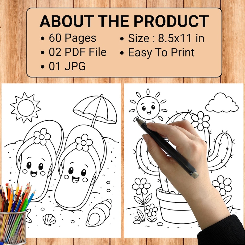 Printable Coloring Pages | Vacation Activity Book (PDF Download) - Etsy