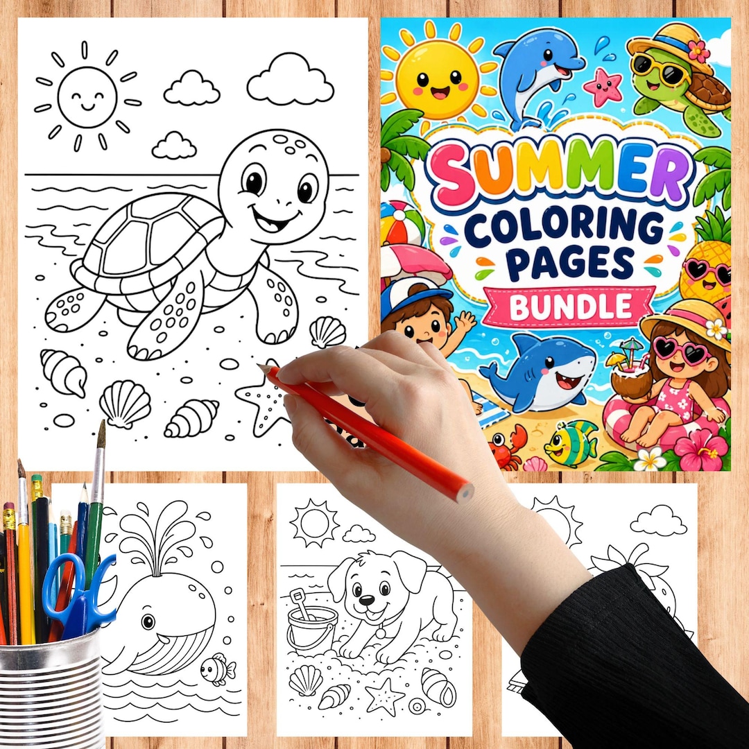 Printable Coloring Pages | Vacation Activity Book (PDF Download) - Etsy