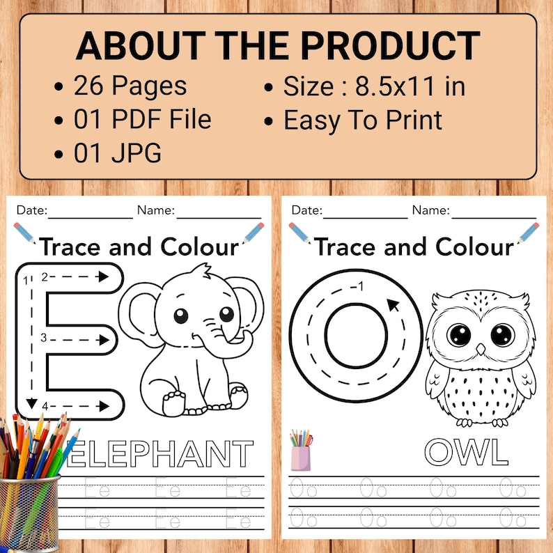 Alphabet Trace and Color Worksheets | ABC Animal Coloring Pages (26 ...