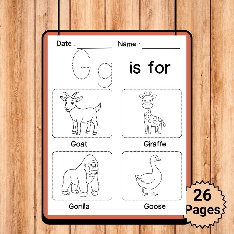 Alphabet Animals Coloring Pages | ABC Letter Tracing Worksheets (PDF ...