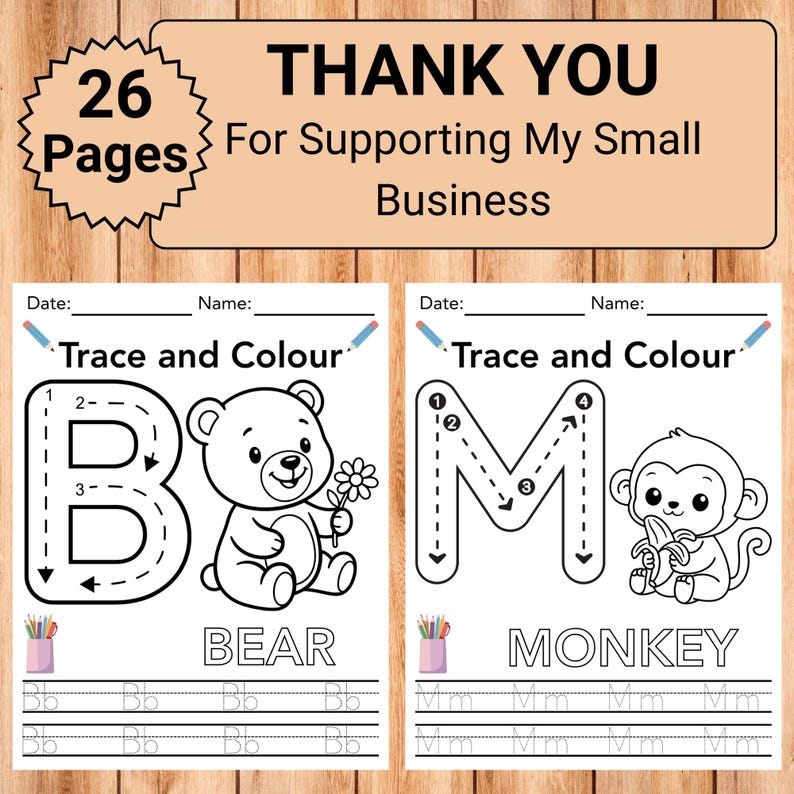 Alphabet Trace and Color Worksheets | ABC Animal Coloring Pages (26 ...