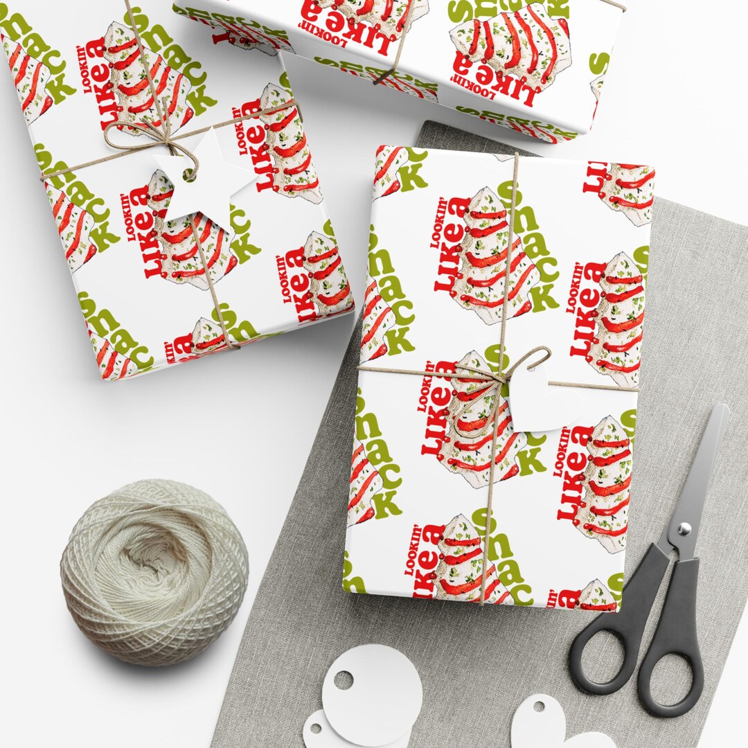 Christmas Snack Cake Gift Wrap Paper Roll 'lookin' Like a Snack' - Etsy