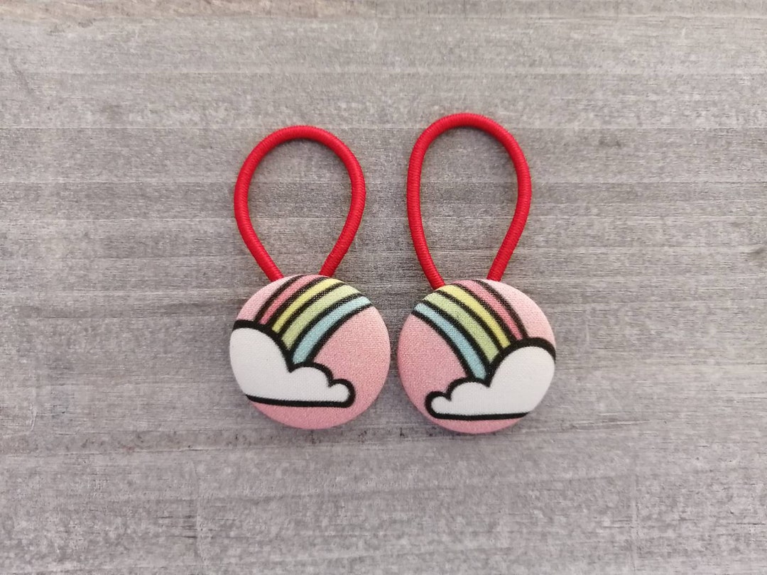Rainbow Hair Elastics, Pink Hair Elastics, Rainbow Hair Ties, Hair ...