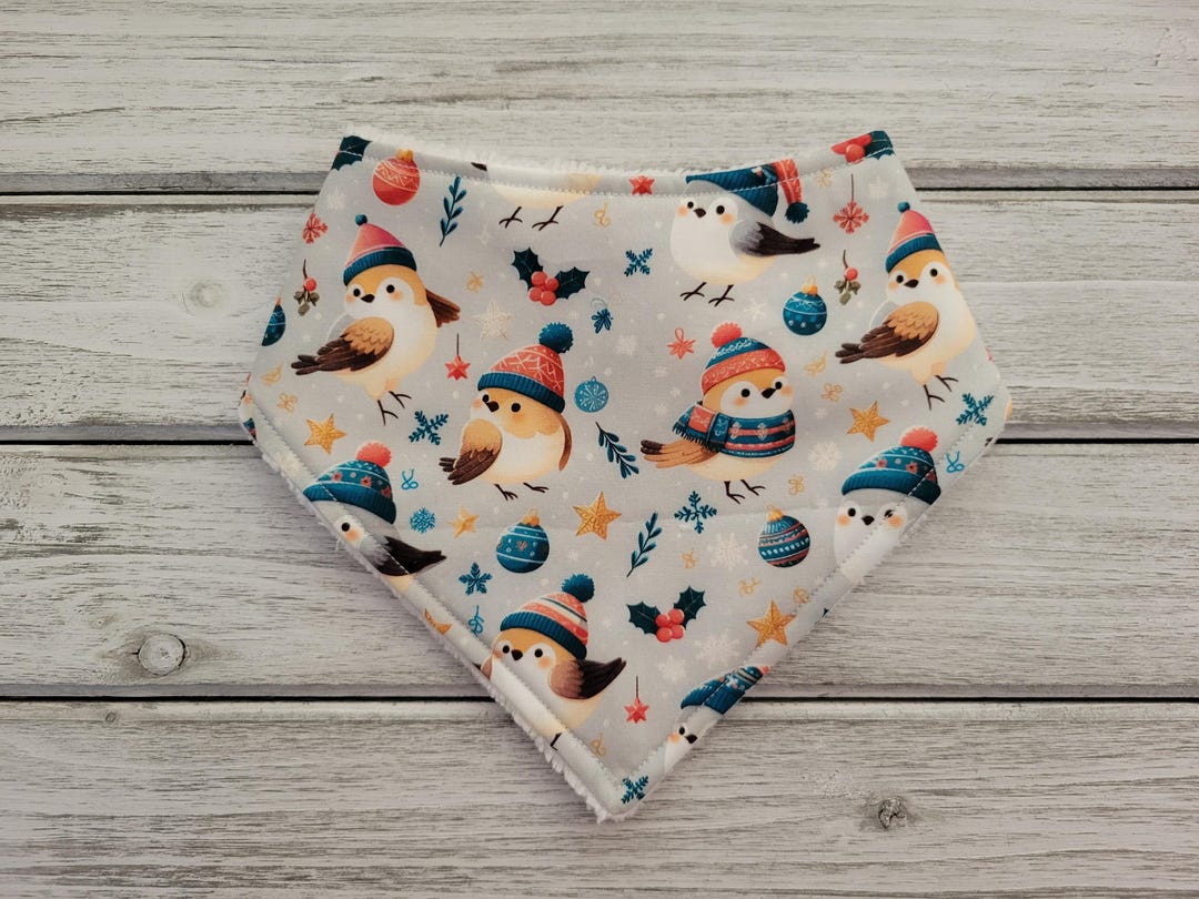 Winter Bird Bandana Drool Bib for Baby - Etsy