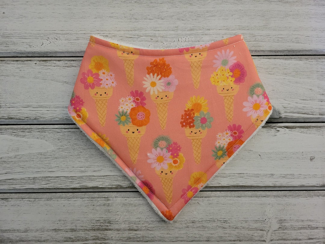 Floral Ice Cream Bandana Drool Bib for Baby - Etsy