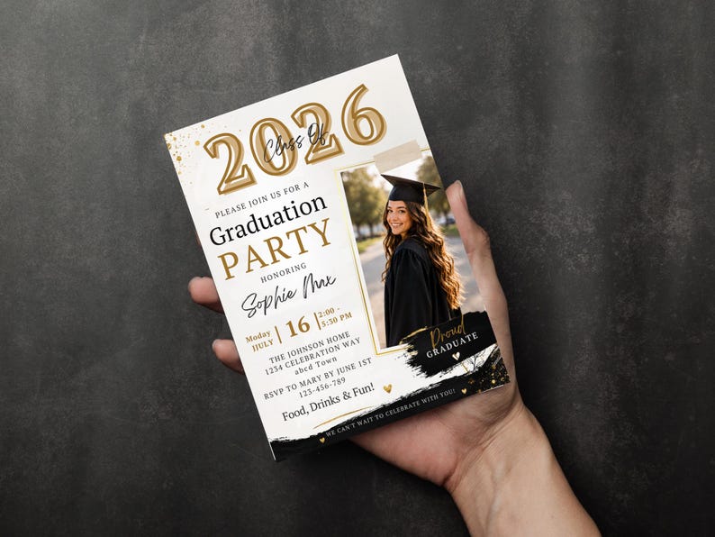 Graduation Invitation Template 2026 | Graduation Party Invite ...