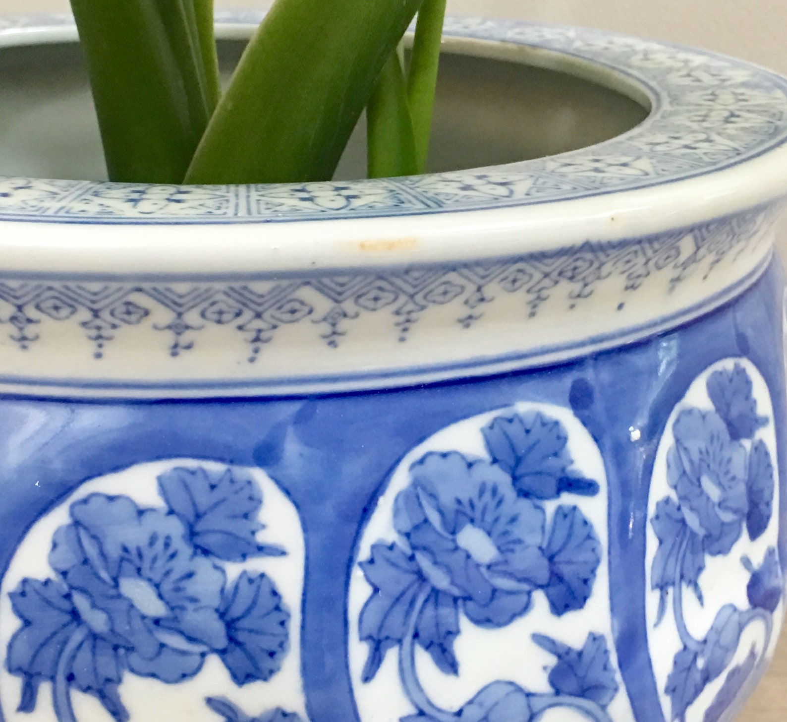 Blue and White Chinese Ceramic Indoor Planter Cache Pot | Etsy
