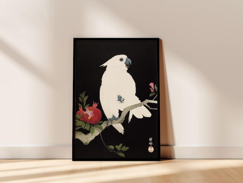 Cockatoo Art Print - Vintage Japanese Woodblock Print - Cockatoo and ...