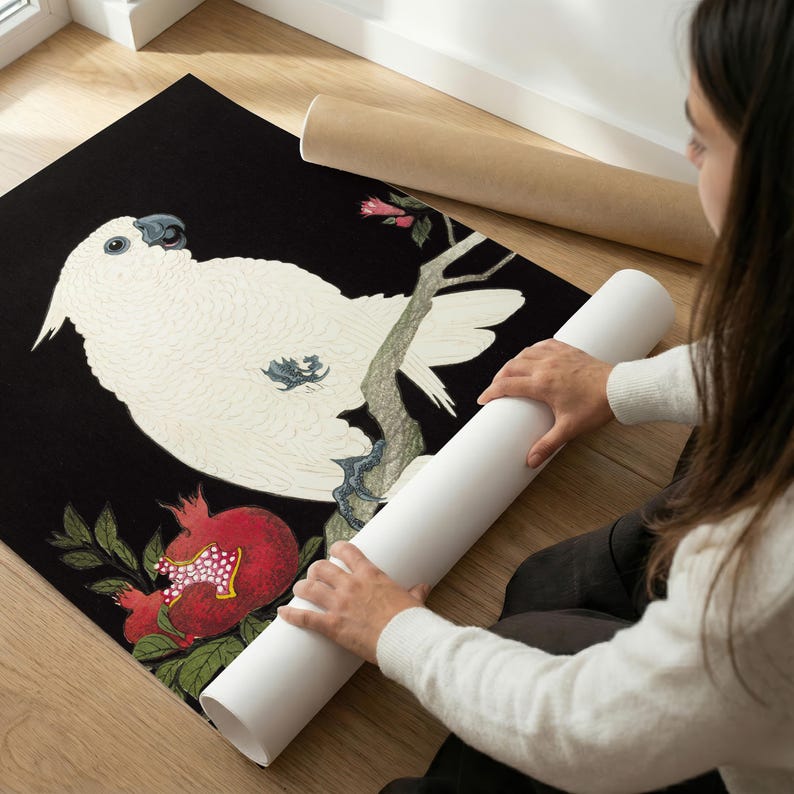 Cockatoo Art Print - Vintage Japanese Woodblock Print - Cockatoo and ...