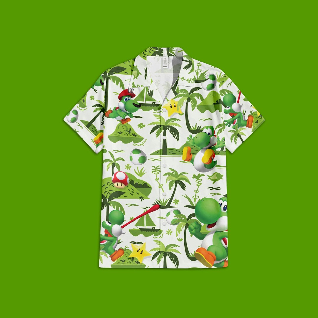 Yoshi Island Tropical Beach Hawaiian Shirt - Nintendo Characters ...