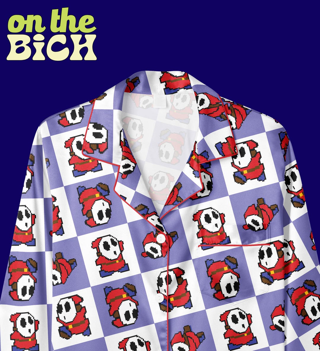 Shy Guy Super Mario Satin Pajamas Set, Shy Guy Pajamas Sleepwear, Mario ...