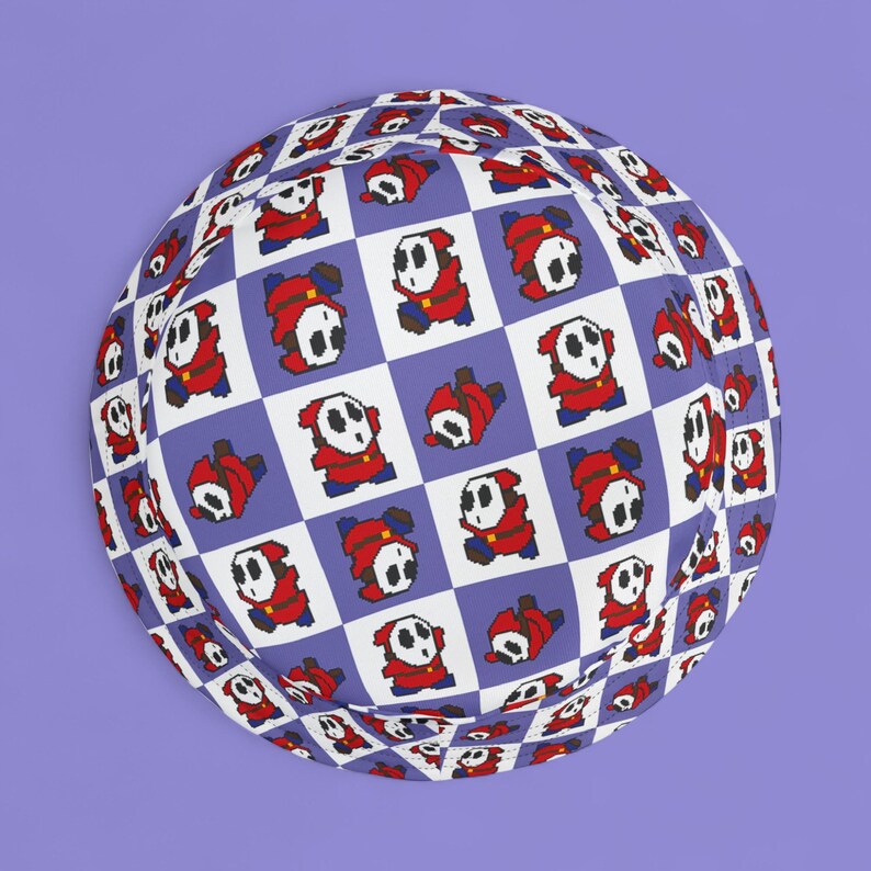 Shy Guy Pixel 8-bit Bucket Hat, Shy Guy Bucket Hat, Super Mario Fans ...