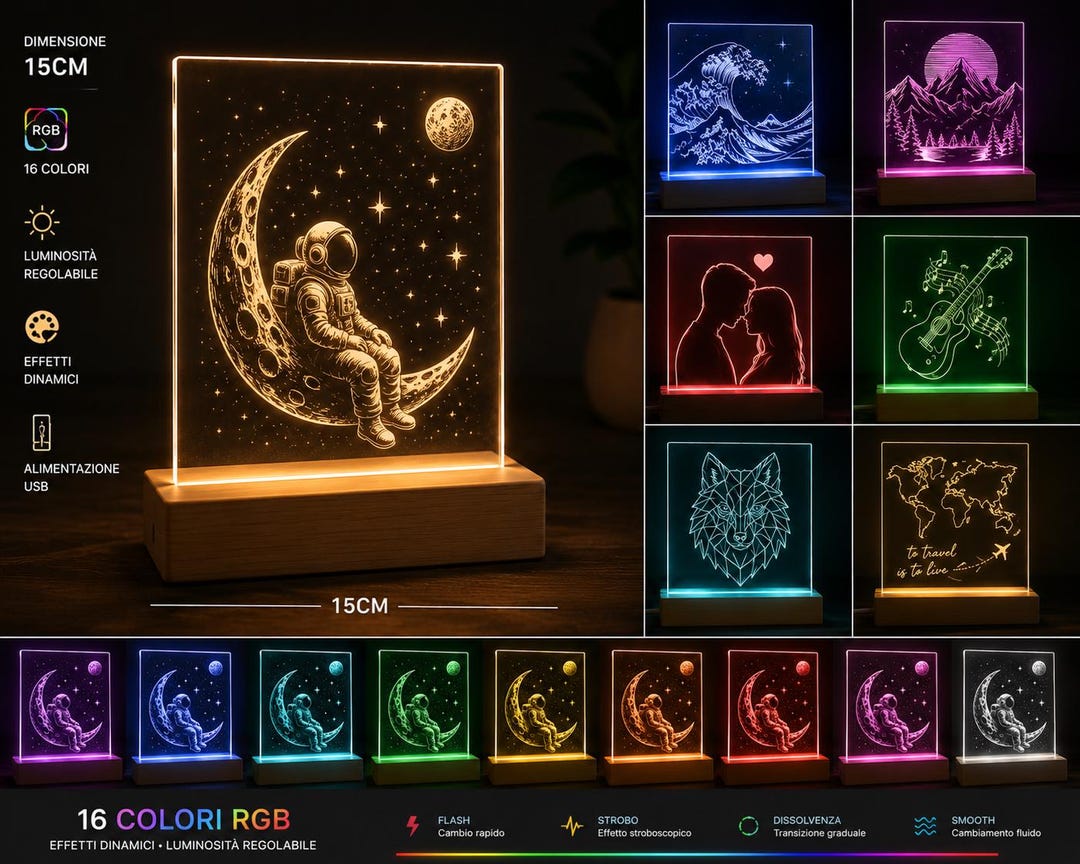 Personalized Plexiglass LED Lamp | Anime, Spotify, Gamer, Couple, Photo ...
