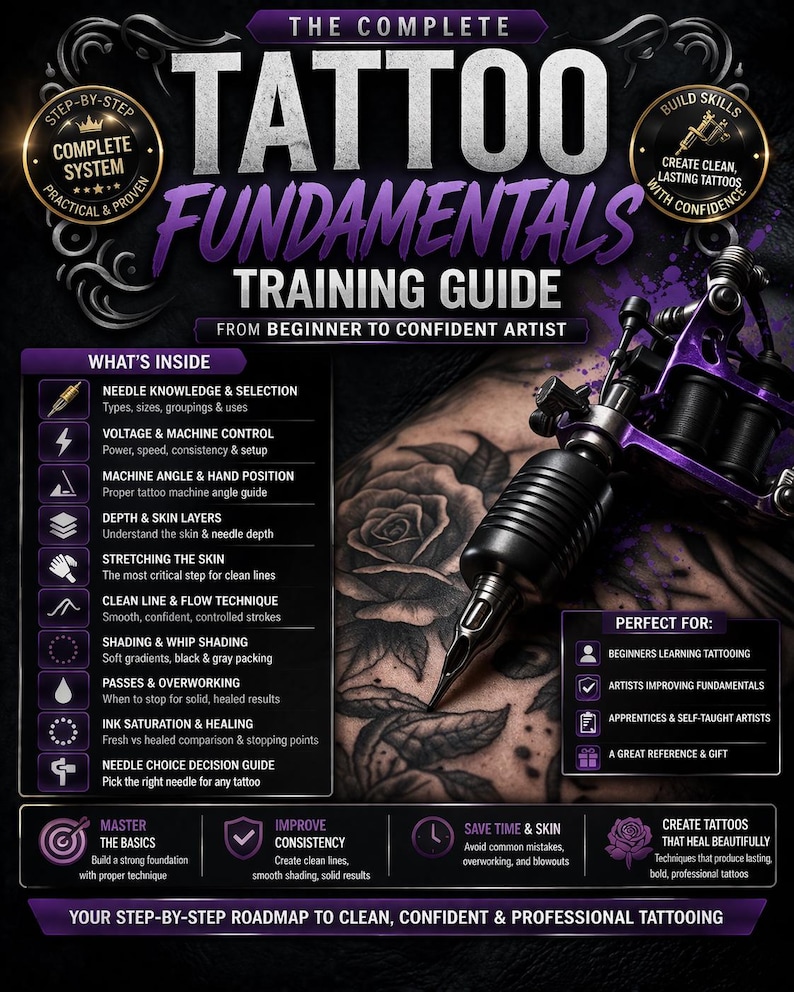 Tattoo Practice Sheets + Training Guide | Tattoo Fundamentals Workbook ...