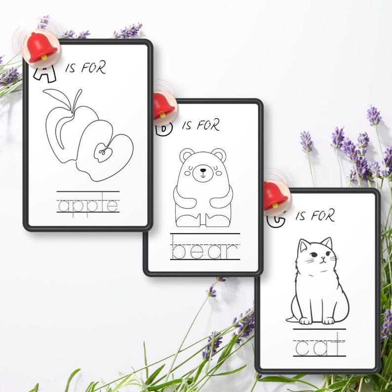 Alphabet Coloring and Tracing Book, ABC Learning Workbook (digital ...