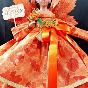 African American Thanksgiving Angel Treetopper, Fall Season Angel ...