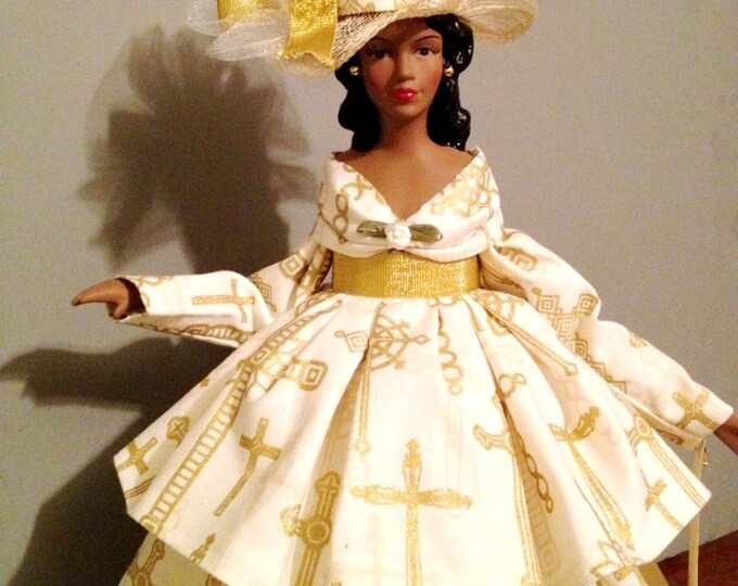 African American Doll Christian Cross Faith Inspired Gift Church Hat ...
