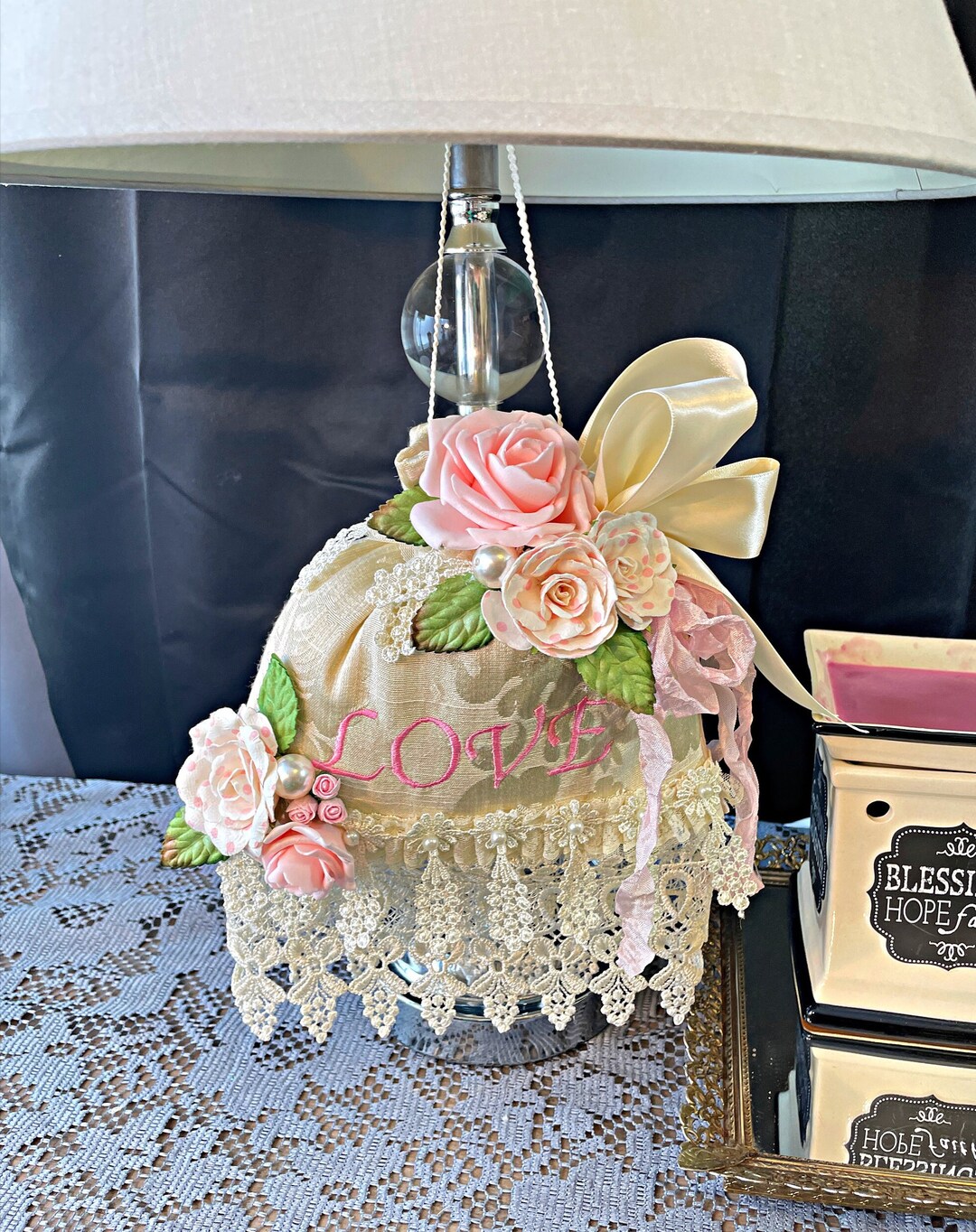 Sachet Handmade Pillow Sachet Love Wall Hanging Pink Home Decor One of ...