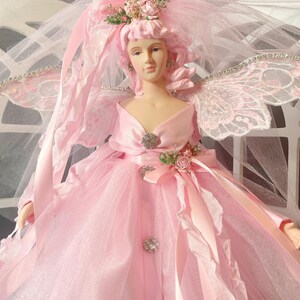 Elegant Pale Pink Christmas Angel Tree Topper Mantle Sized 18 Inch Tall ...