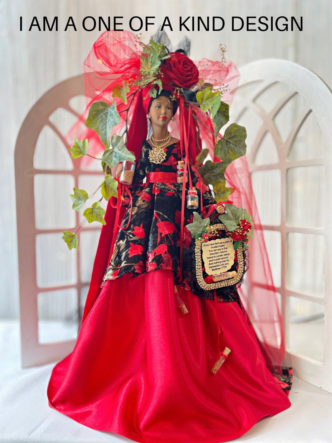 African American Inspirational Art Doll Red Home Decor, Mustard Seed ...