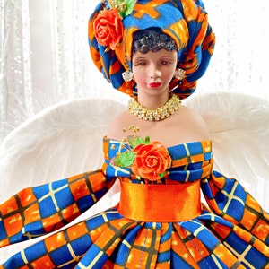 Afrocentric Holiday Angel Tree Topper and Home Decor Christmas - Etsy