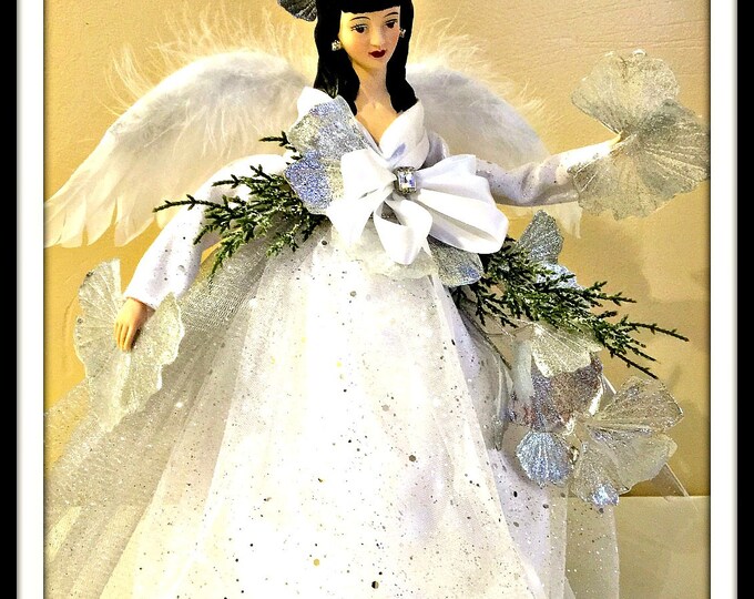 ASIAN CHRISTMAS ANGEL Tree Topper One of a Kind Snow Queen Holiday ...