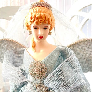 Blonde Silver Angel Mantle Decoration Large 18 Christmas Angel ...