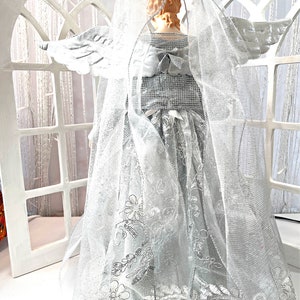 Blonde Silver Angel Mantle Decoration Large 18 Christmas Angel ...