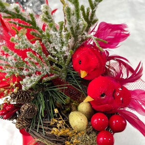 Red Miniature Centerpiece With Little Red Birds, Mother's Day Gift ...