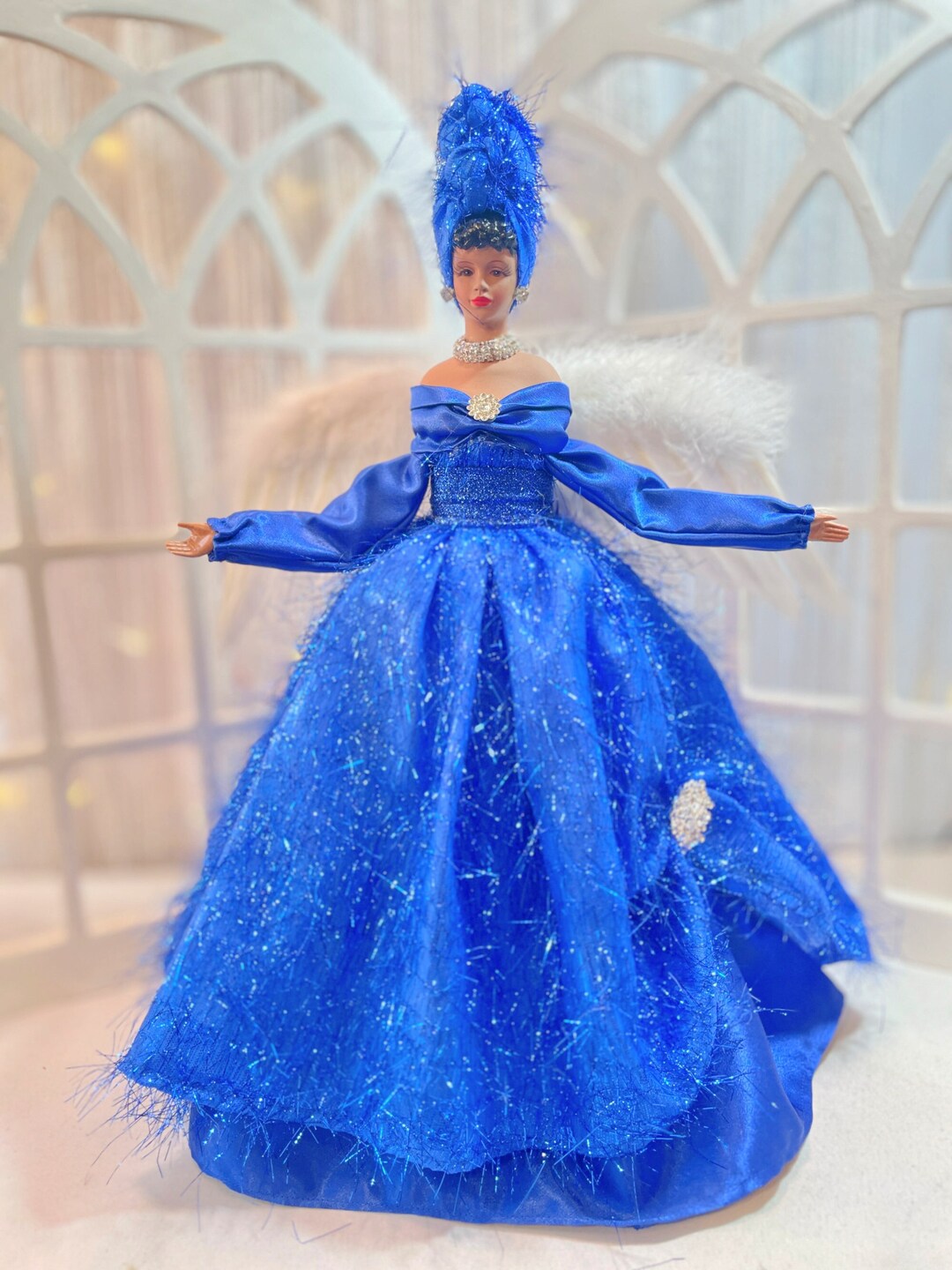 Royal Blue Christmas Angel Treetopper African American Holiday Tree Top ...