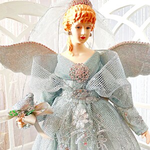 Blonde Silver Angel Mantle Decoration Large 18 Christmas Angel ...