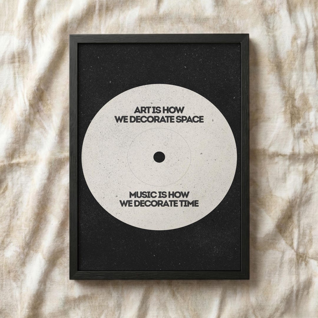 Music Quote Poster | Vinyl Record Art Print | Dark Minimalist Studio ...
