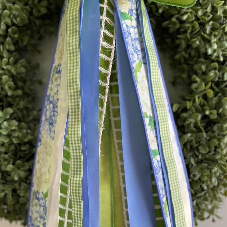 Hydrangea Ribbon Bundle - Ribbon Set for Summer - Blue and Green Wreath ...