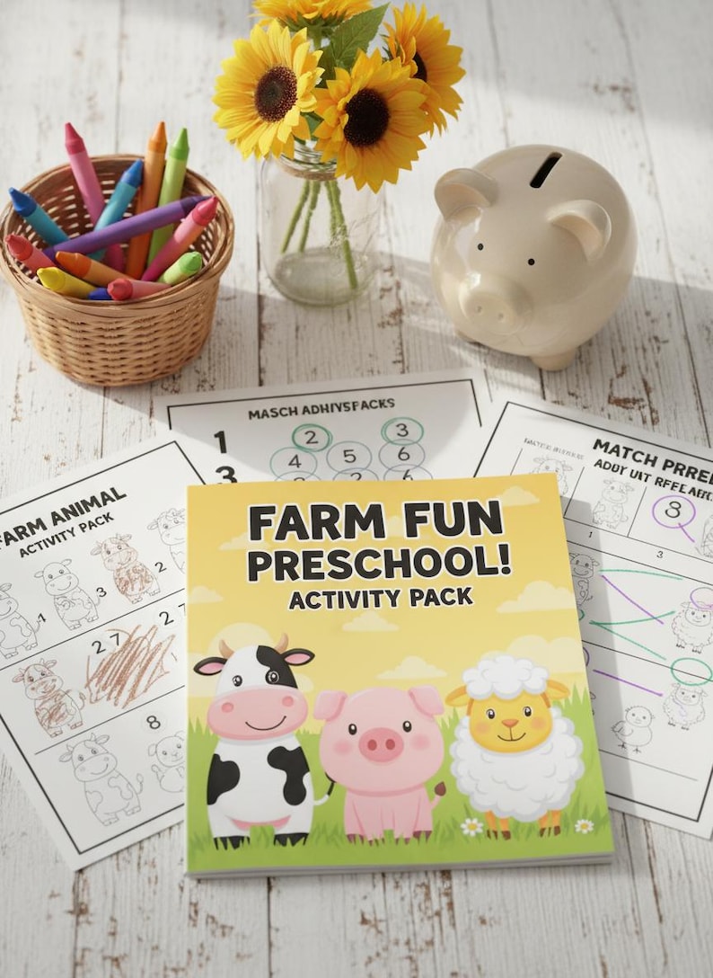 Farm Animals Preschool Activity Pack | Counting, Coloring, Tracing ...