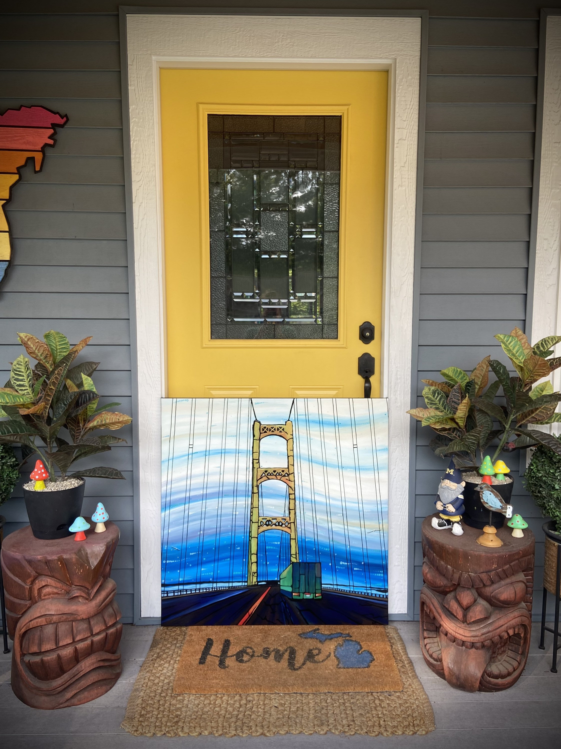 The Kraken Bridge 36x36 Mackinaw Bridge Painting - Etsy