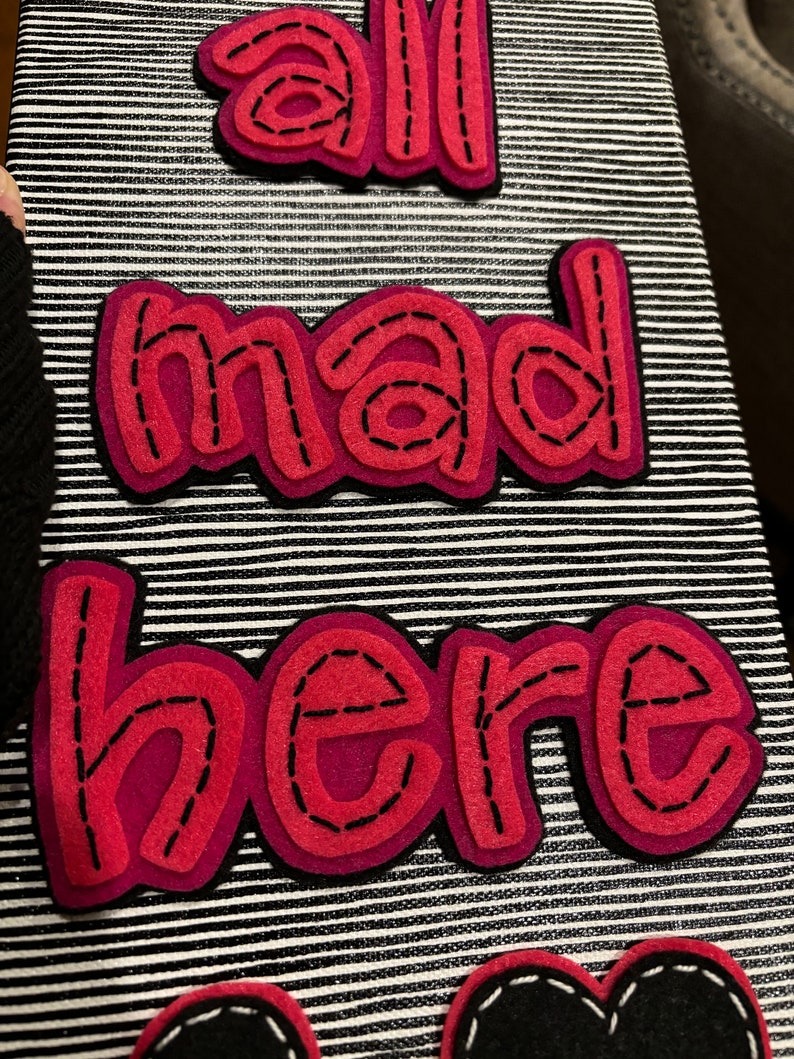 Alice - We’re All Mad Here - Felt Appliques on Painted Canvas Art - 8 ...