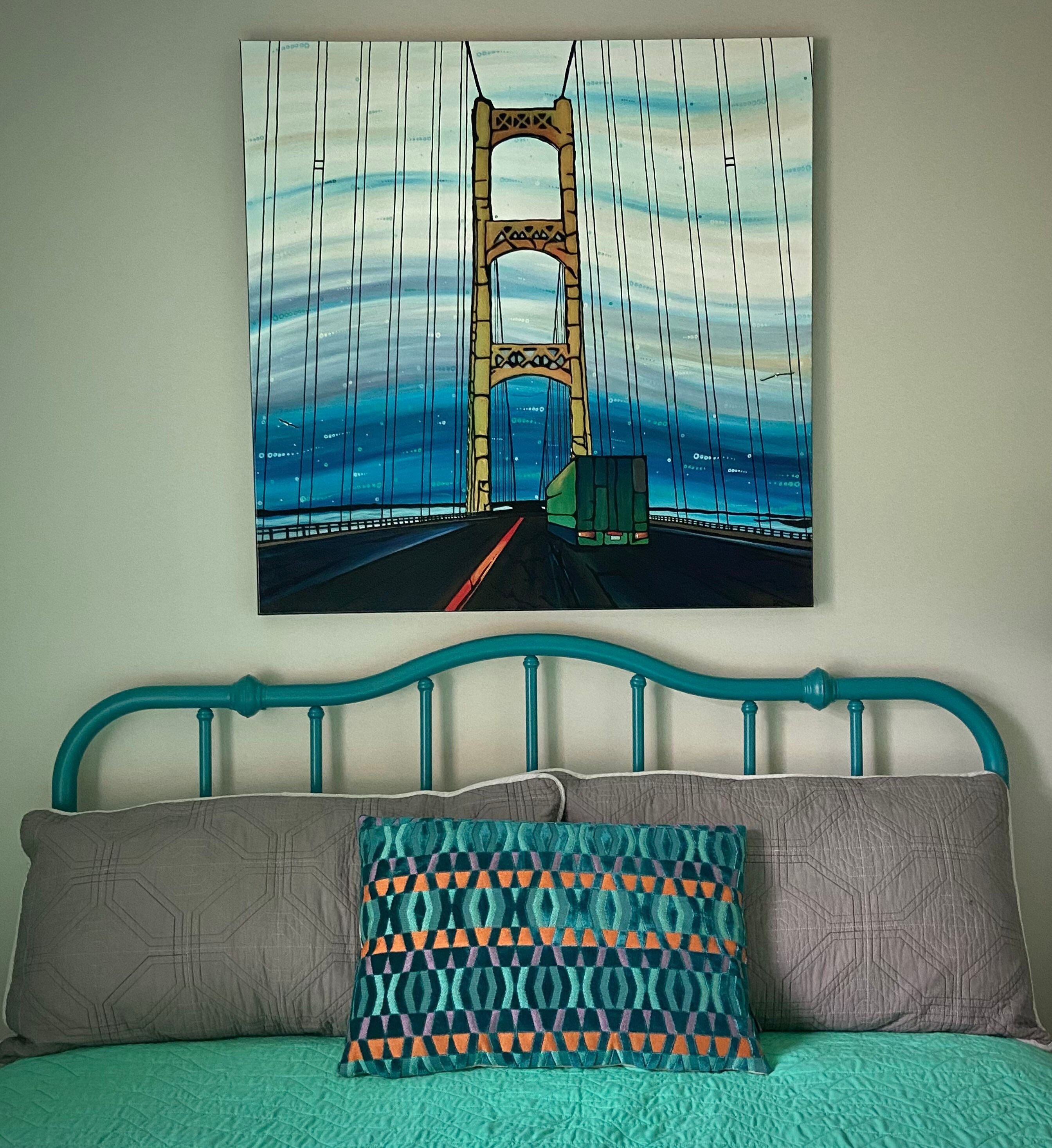 The Kraken Bridge - 36”x36” Mackinaw Bridge Painting - Etsy