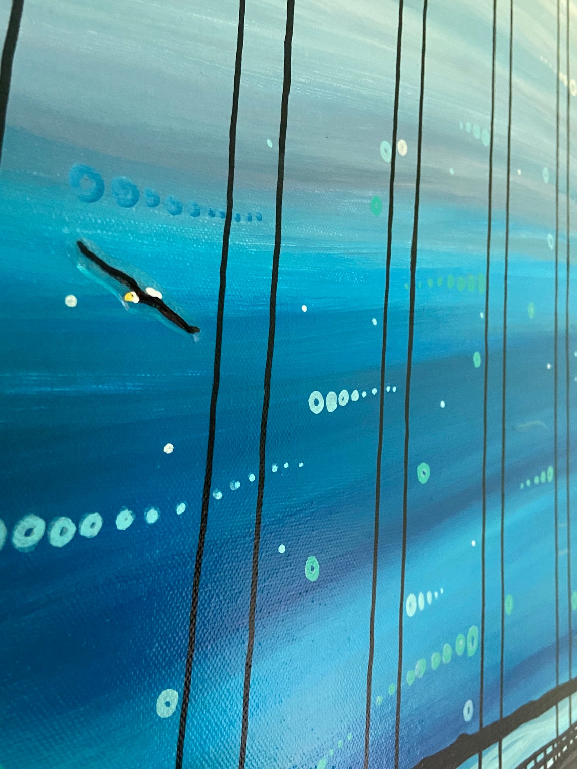 The Kraken Bridge 36x36 Mackinaw Bridge Painting - Etsy