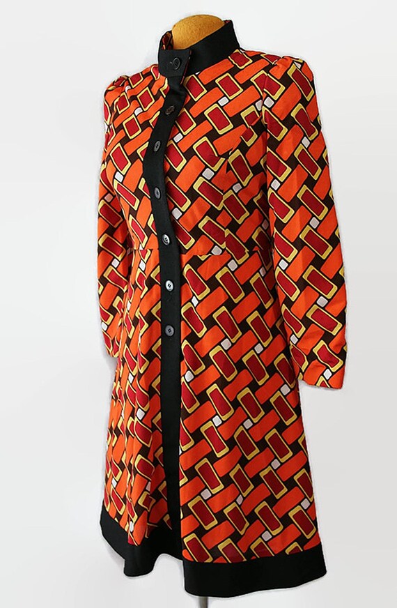 Japanese Mod Print Dress, 70s Mod, Tokyo Japan, Abstr… - Gem