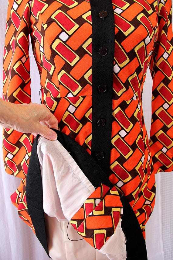 Japanese Mod Print Dress, 70s Mod, Tokyo Japan, Abstr… - Gem