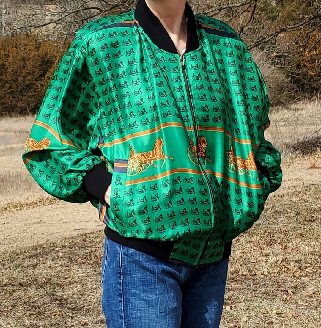 80s Bomber Jacket, GDT TOO, Equestrian, Horse Carriage, One Size ...