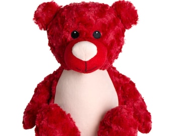 Red Teddy Bear - Etsy