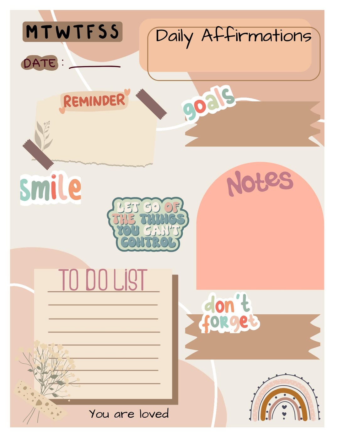 Daily Affirmations Journal Template - Etsy