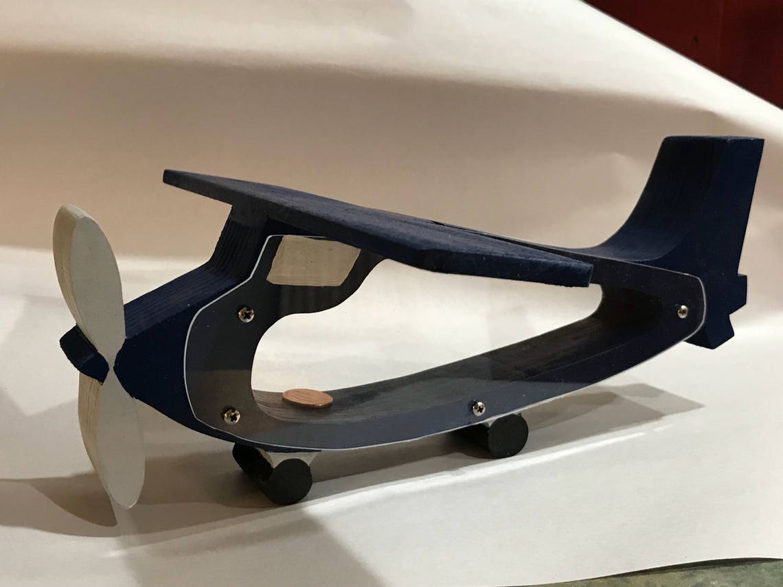 Handmade Wooden Airplane Coin Bank - Etsy