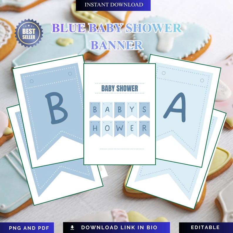 Blue Boy Baby Shower Invitation Template - Butterfly in Bloom Girl ...