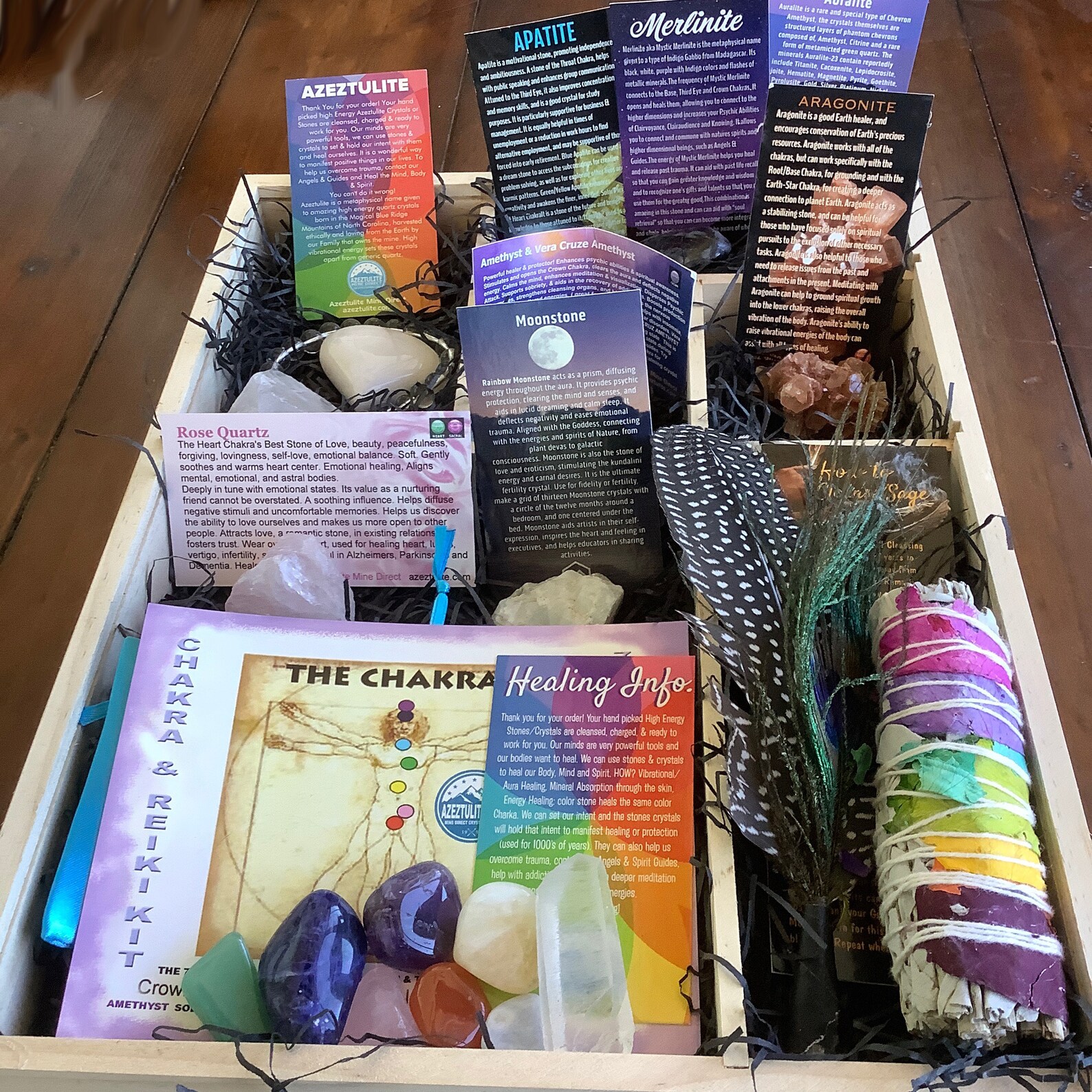 MEGA METAPHYSICAL SET With Wood Display Case Azeztulite | Etsy