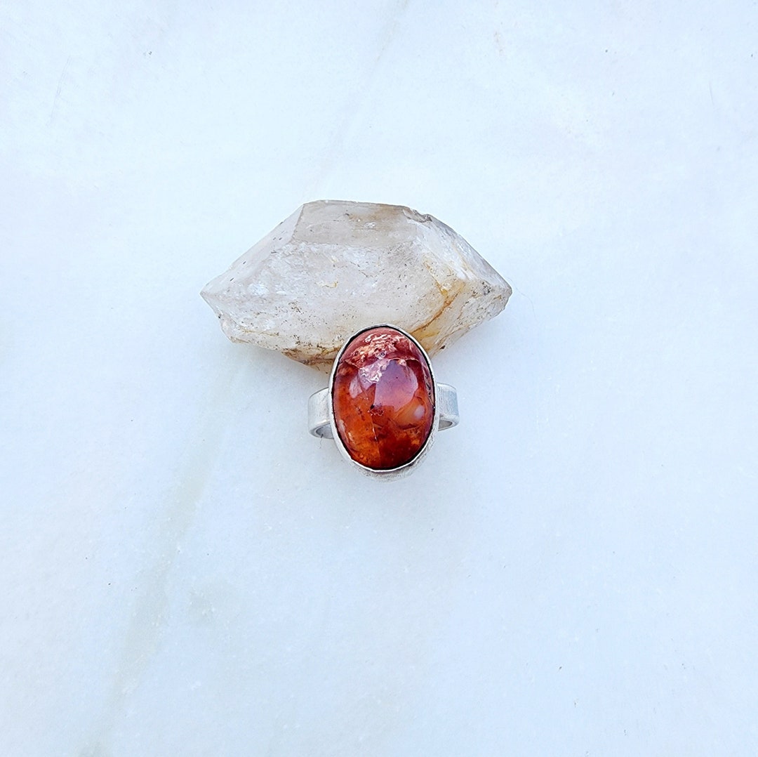 Mexican Cantera Fire Opal Sterling Silver Ring - Etsy