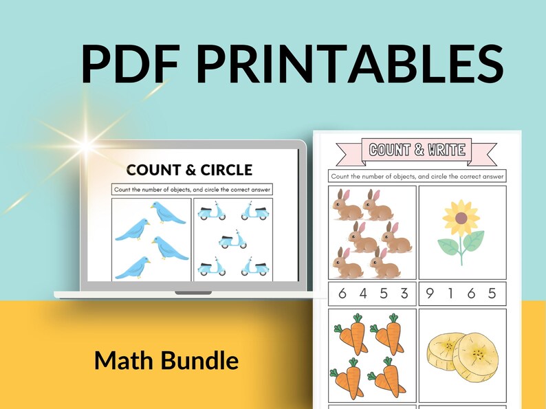 Preschool Math Bundle | Counting, Shapes, Number Activities (digital ...