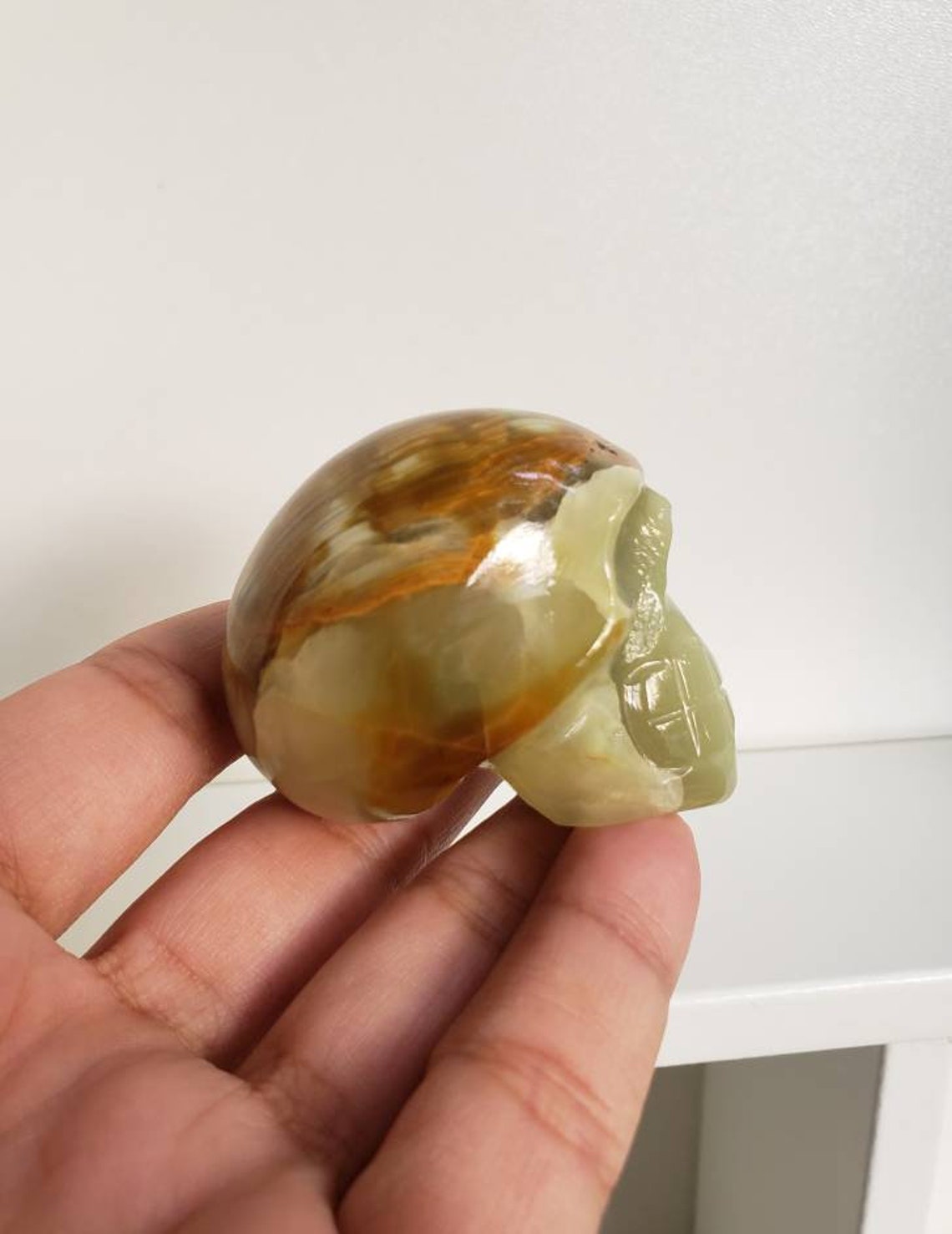 Green Calcite Skull Crystal Skull Meditation Yoga Reiki - Etsy UK